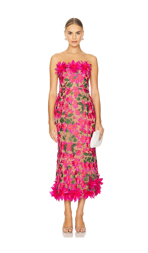 Elliatt Valentina Midi Dress - Pink Multi | Editorialist