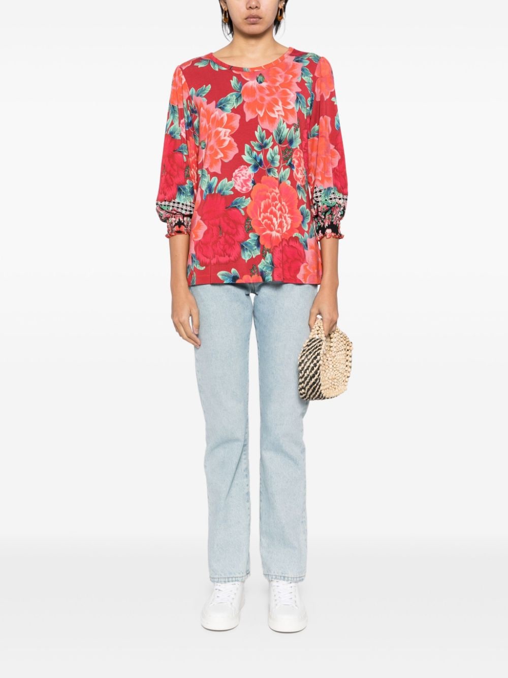 JOHNNY WAS Johnny Was All-Over Floral Print T-Shirt