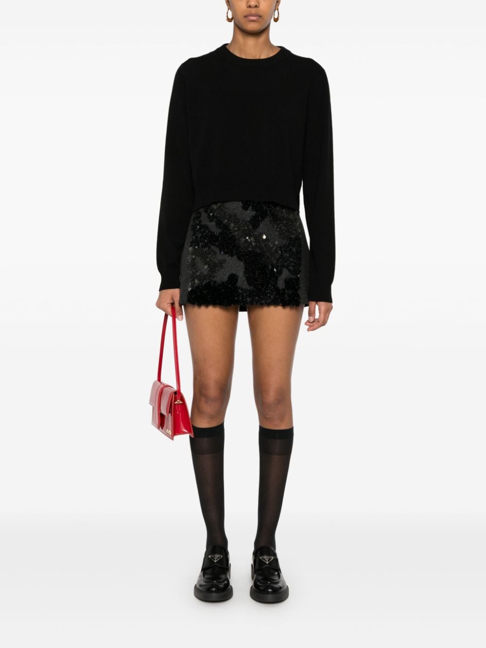 PLAN C Plan C Sequined Mini Skirt