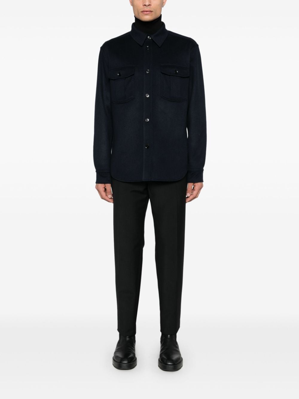 BRIONI felted shirt jacket