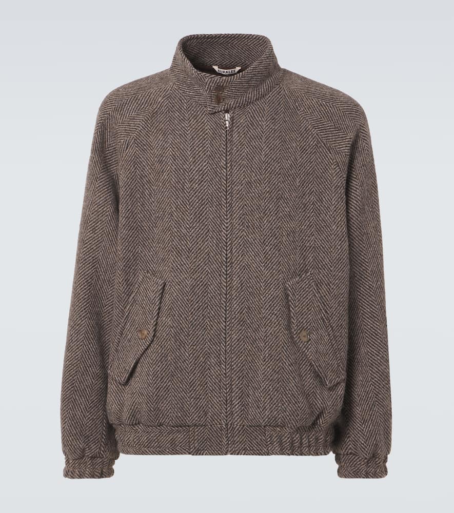 Auralee Herringbone Wool Tweed Blouson - Grey | Editorialist