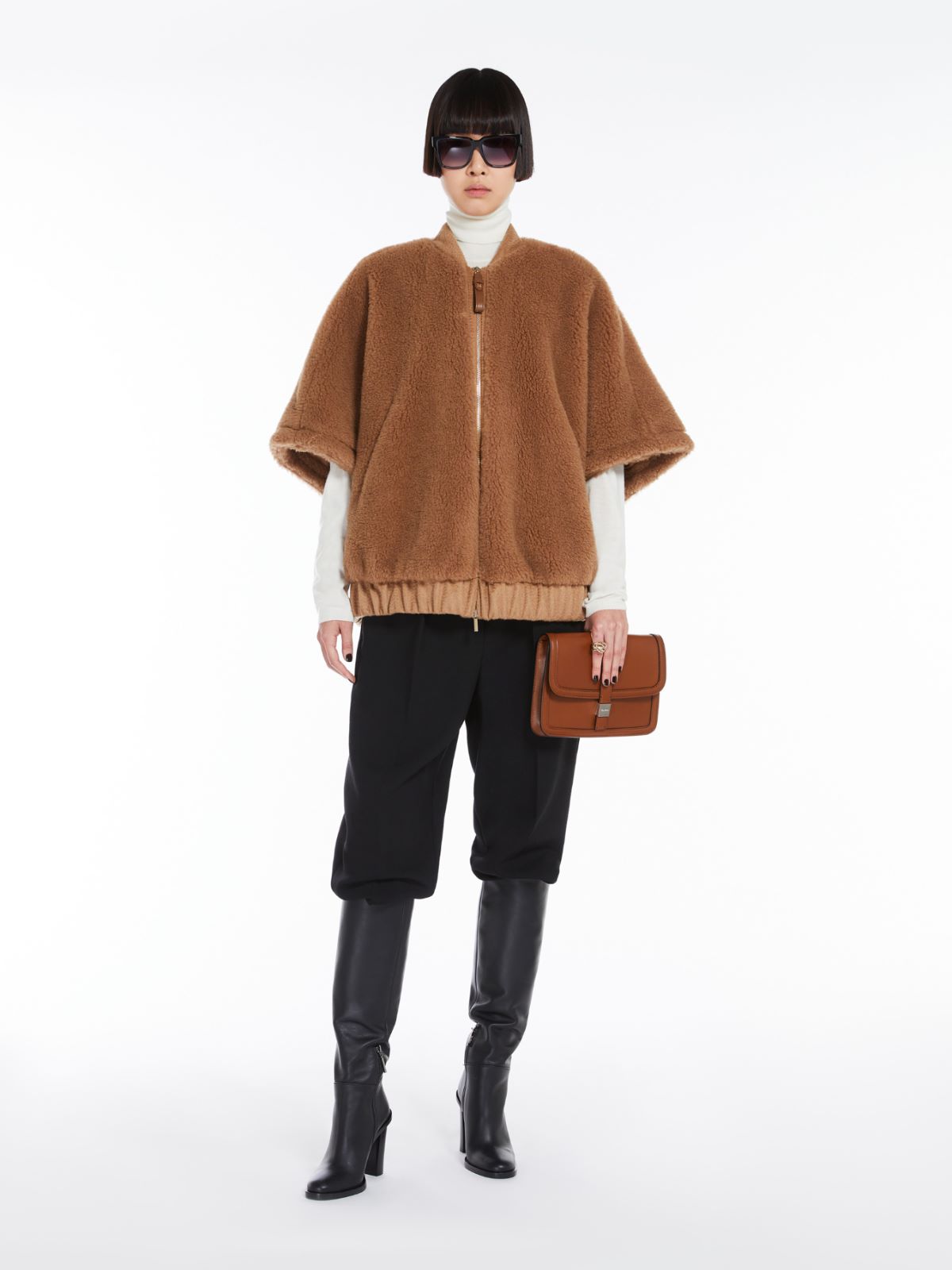 Max Mara Teddy Bomber Jacket Max Mara Arcella Camel Wool And Silk