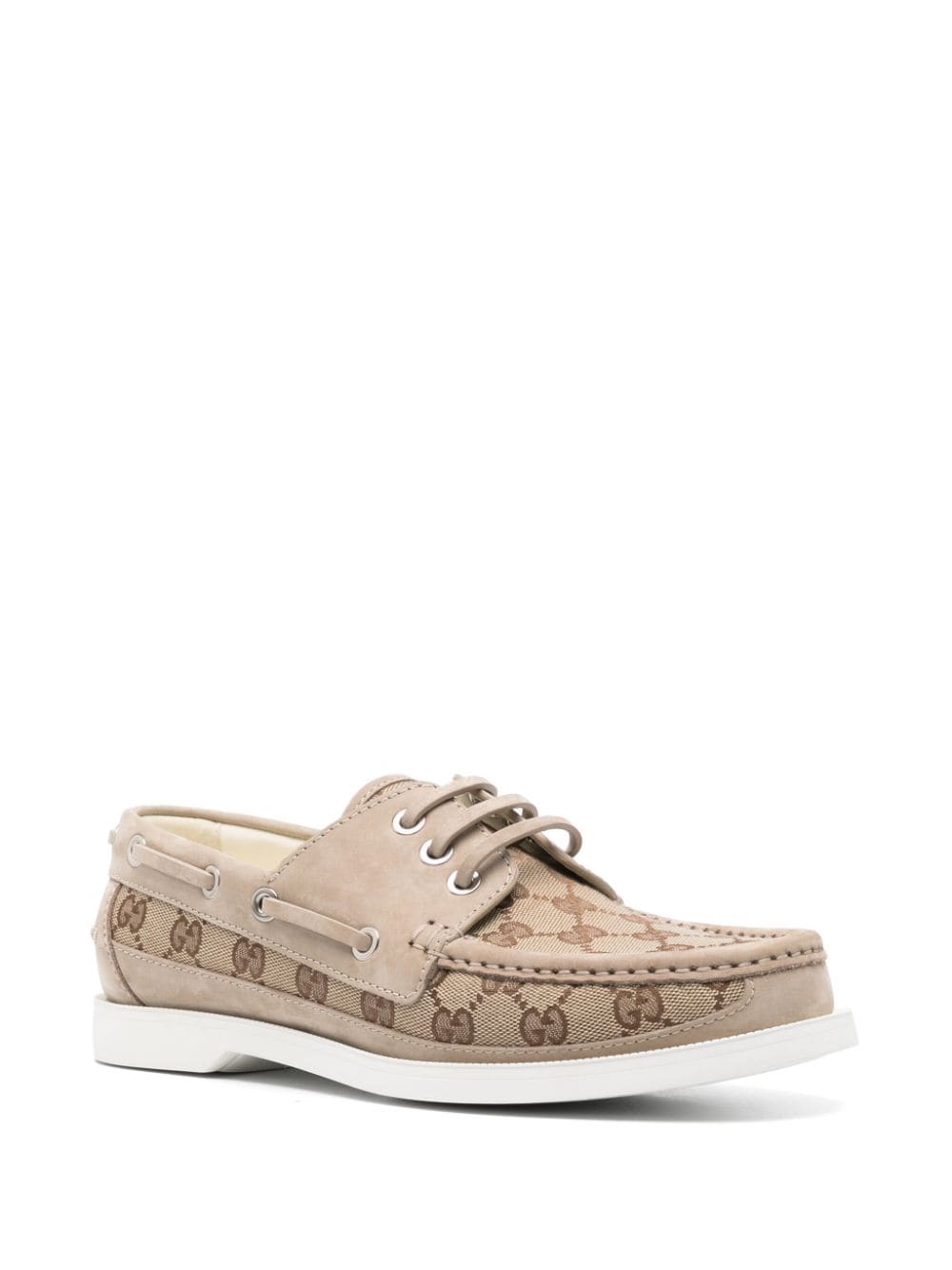 Gucci Gg Supreme Canvas Boat Shoes - Neutrals | Editorialist display picture 2