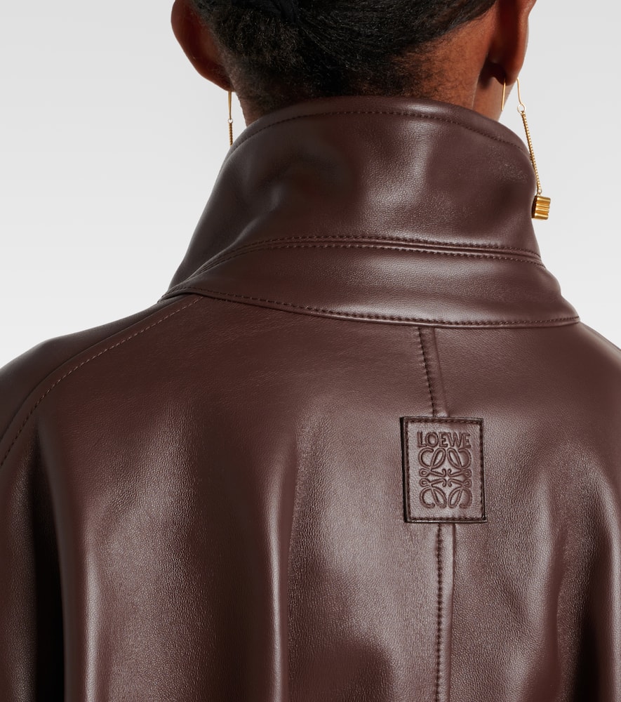 Loewe Balloon Leather Jacket - Brown | Editorialist