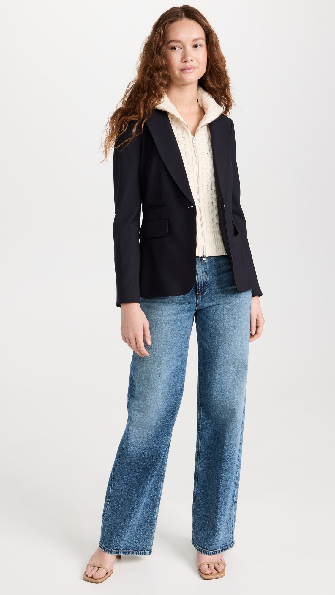 VERONICA BEARD Veronica Beard Cable Knit Zip Up Dickey