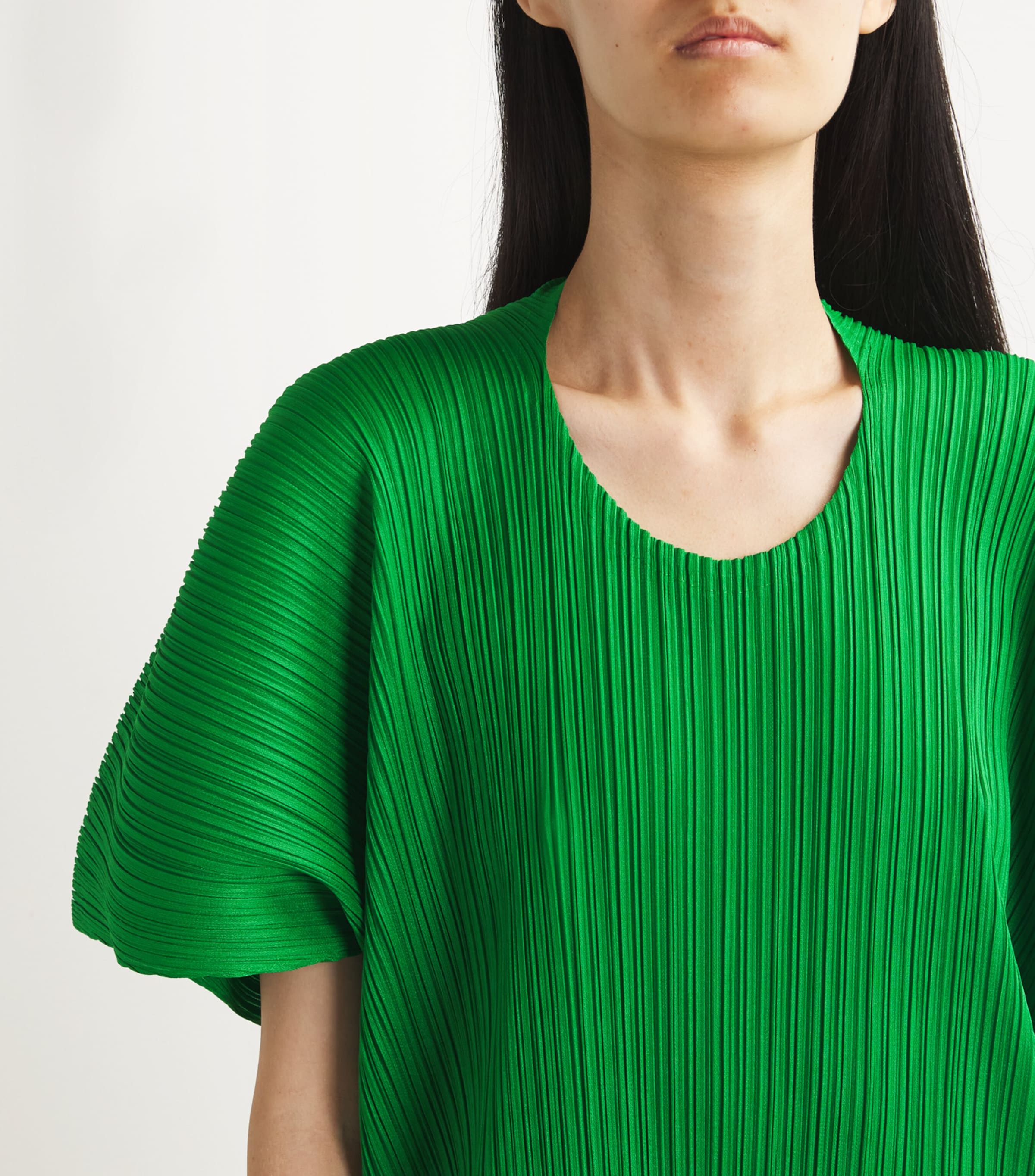 slim fit dress slacks MONTHLY COLORS : OCTOBER Dress Turquoise Green – ISSEY MIYAKE EU main image 1