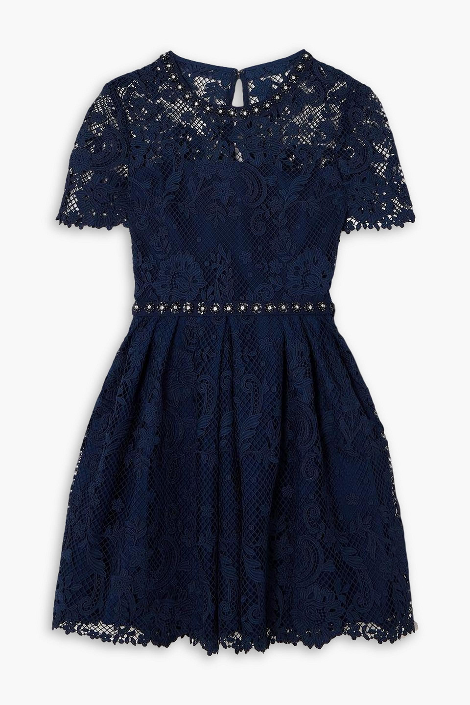 h&m navy lace dress Women's Cornflower blue Short lace dress