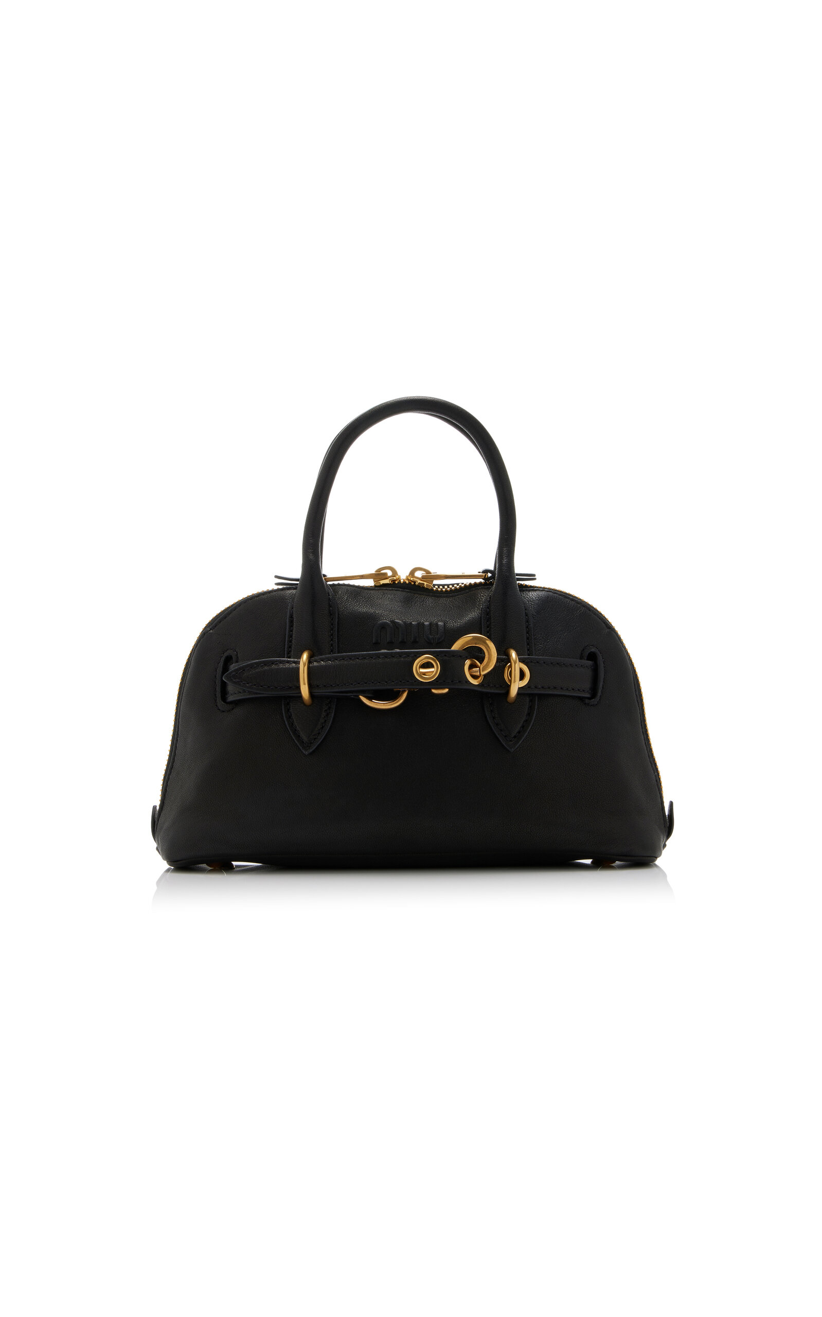 Miu Miu Archive Leather Top Handle Bag - Black | Editorialist