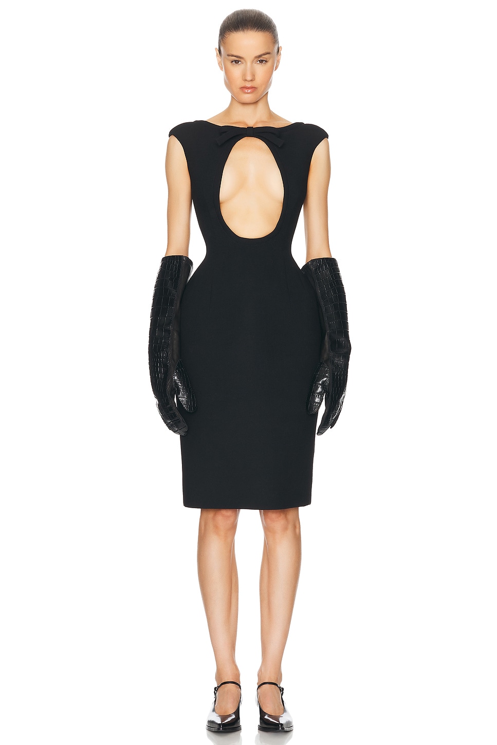 MIU MIU Miu Miu Natte Front Cut Out Midi Dress