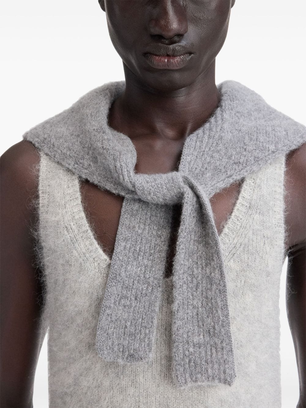 Jacquemus Le Chale Gros Grain Scarf - Grey | Editorialist