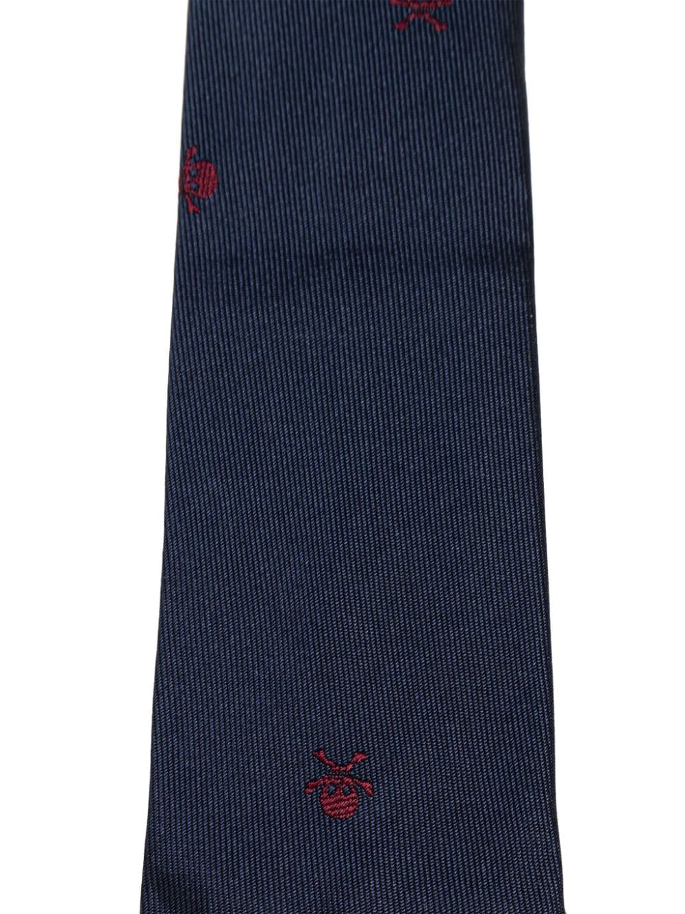 Vivienne Westwood Embroidered-Skull Silk Tie - Blue | Editorialist