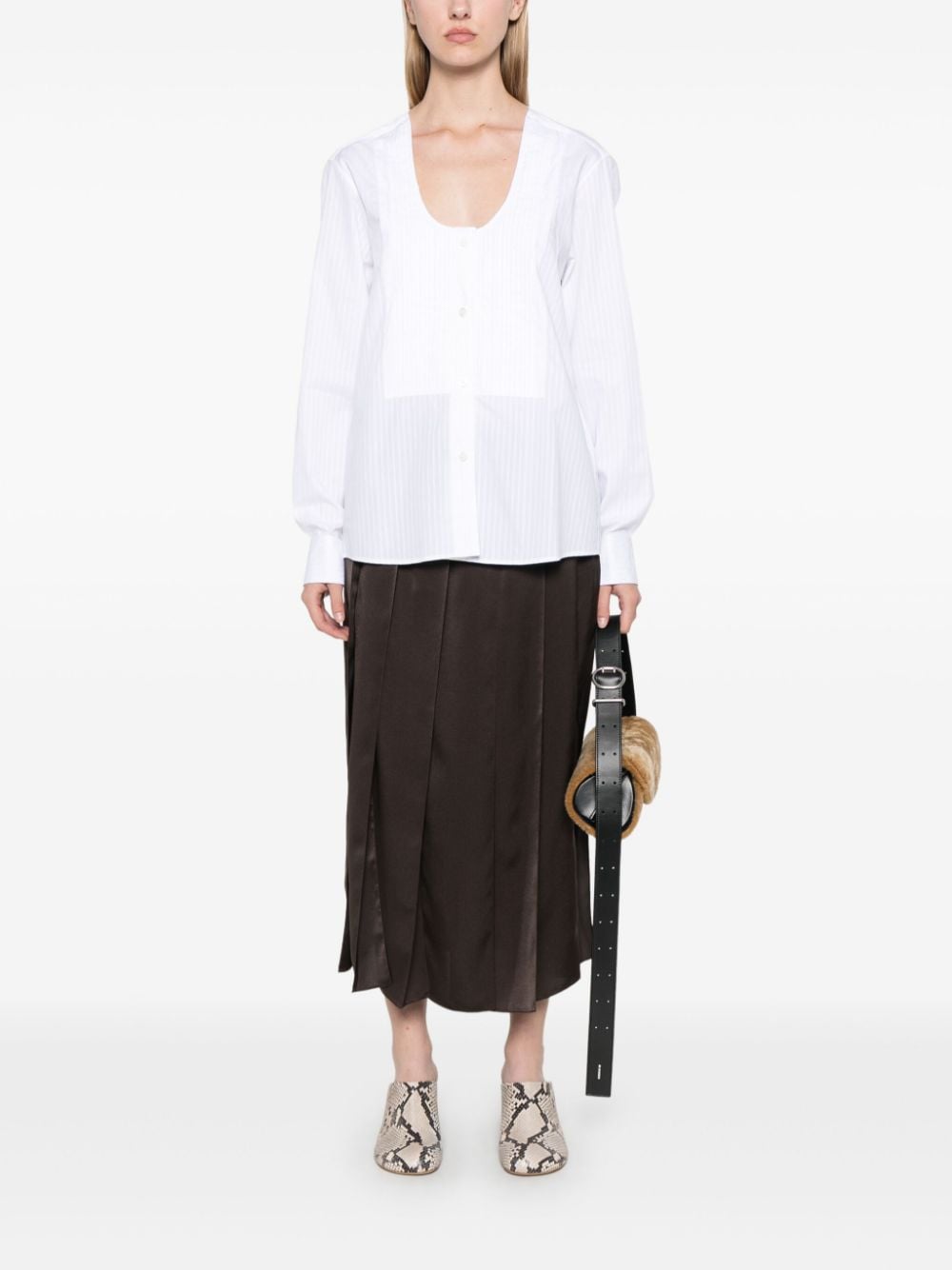 JW ANDERSON JW Anderson Pintuck Bib Shirt