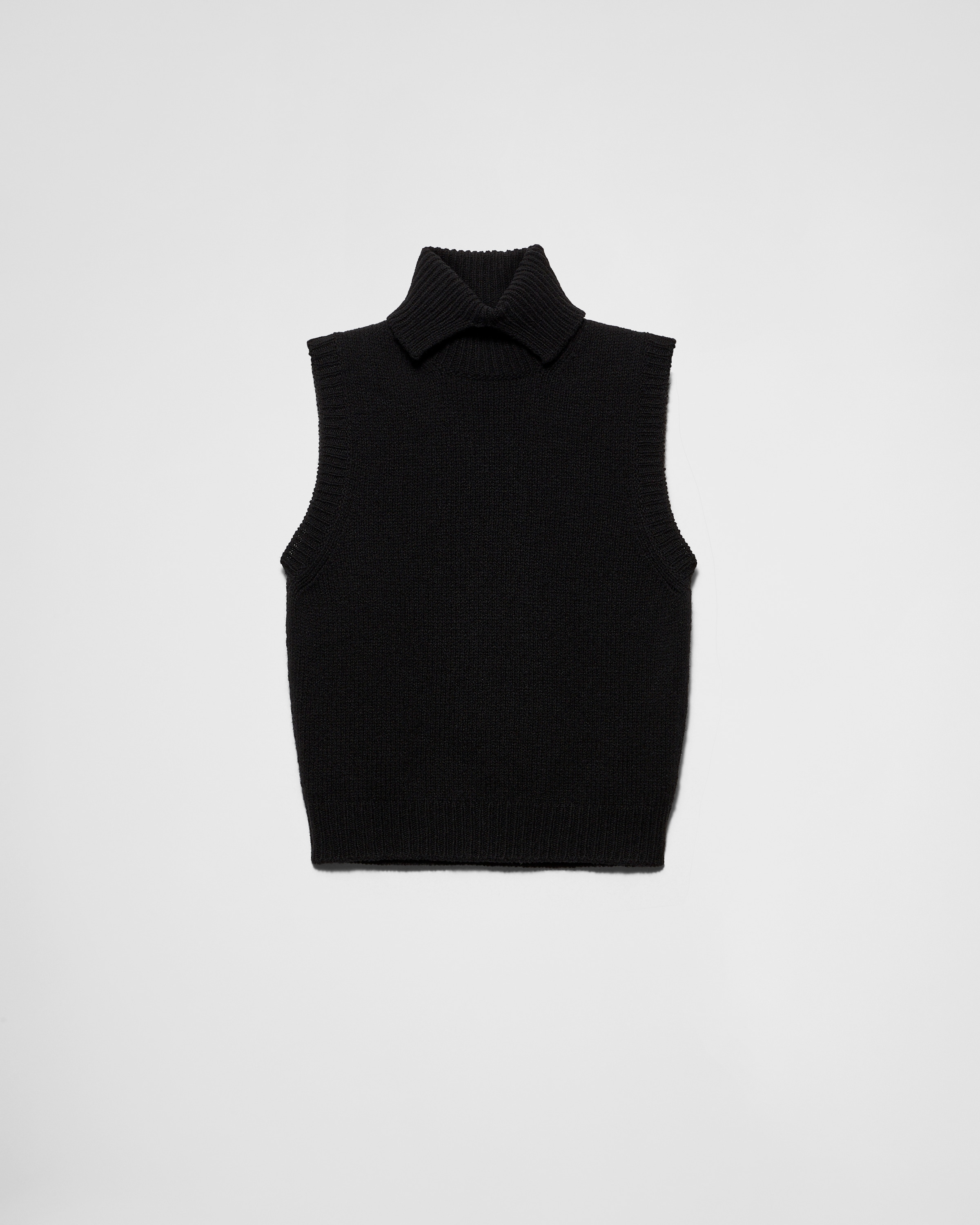 Prada Cashmere Turtleneck Vest - Black | Editorialist