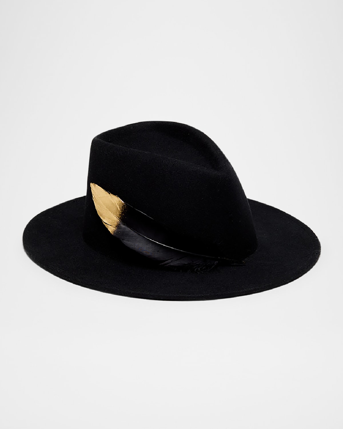 Eugenia Kim Wool Fedora With Feather Trim - Black | Editorialist