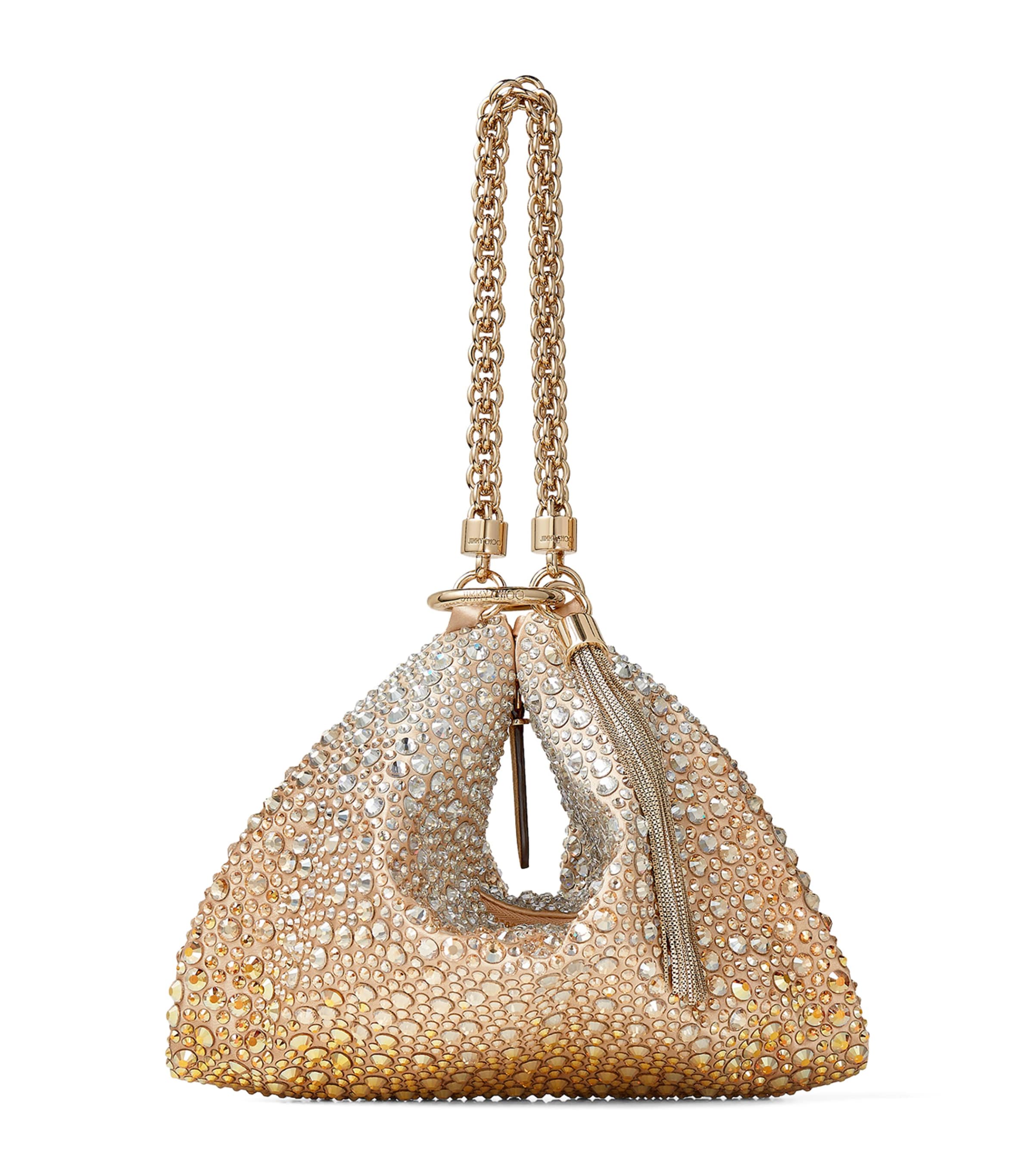 Jimmy Choo Crystal-Embellished Callie Shoulder Bag - Gold