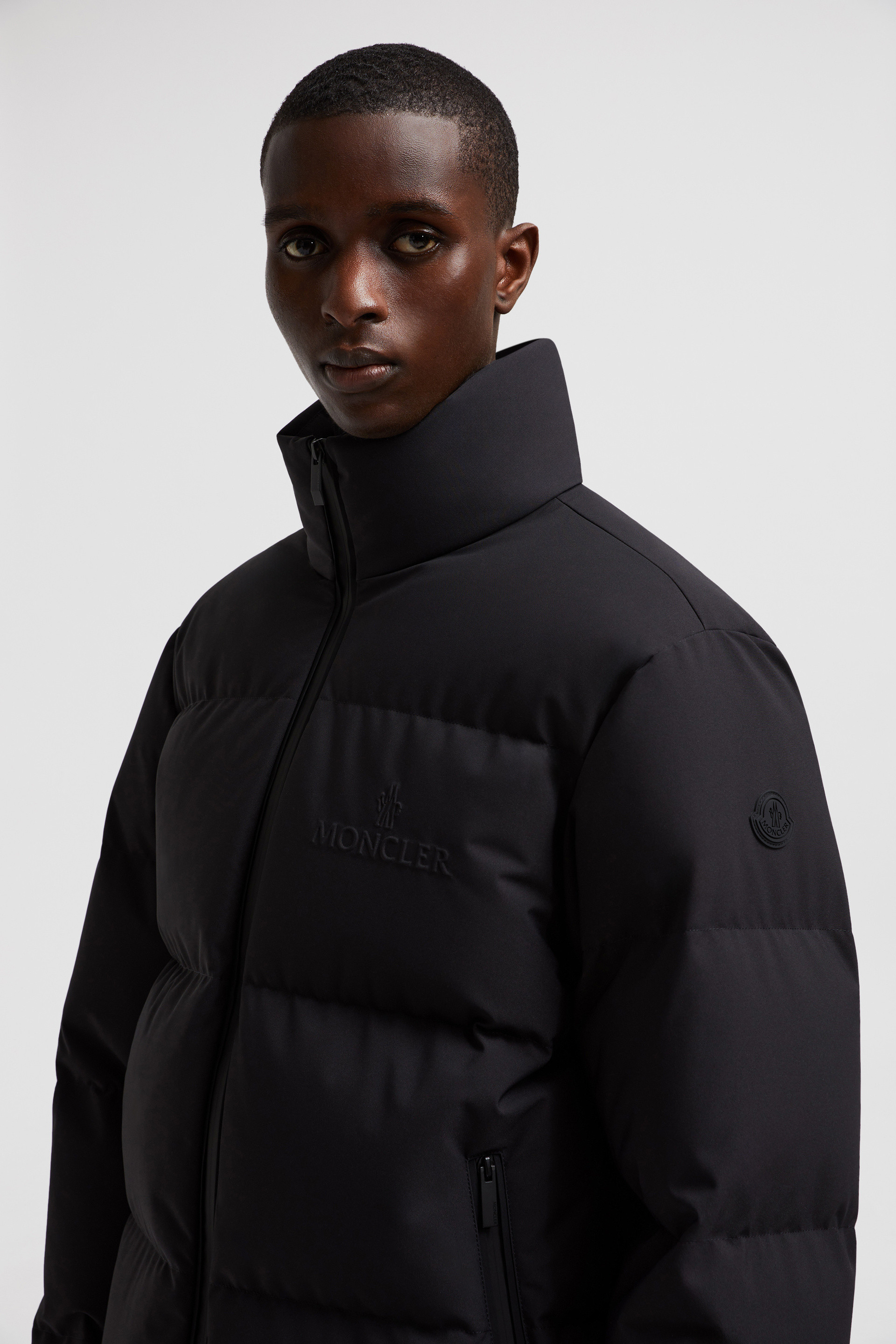 Moncler Misonet Short Down Jacket - Blue | Editorialist