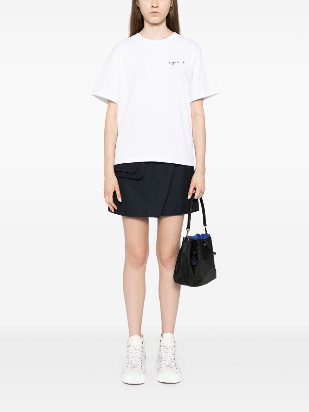 AGNES B. agnès b. Logo-Print Cotton T-Shirt