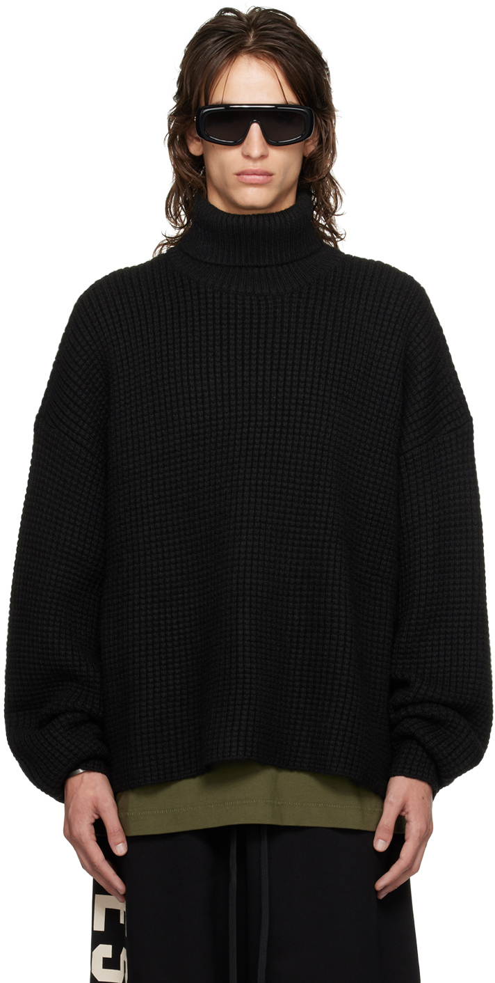 Fear Of God Waffle Turtleneck - Black | Editorialist