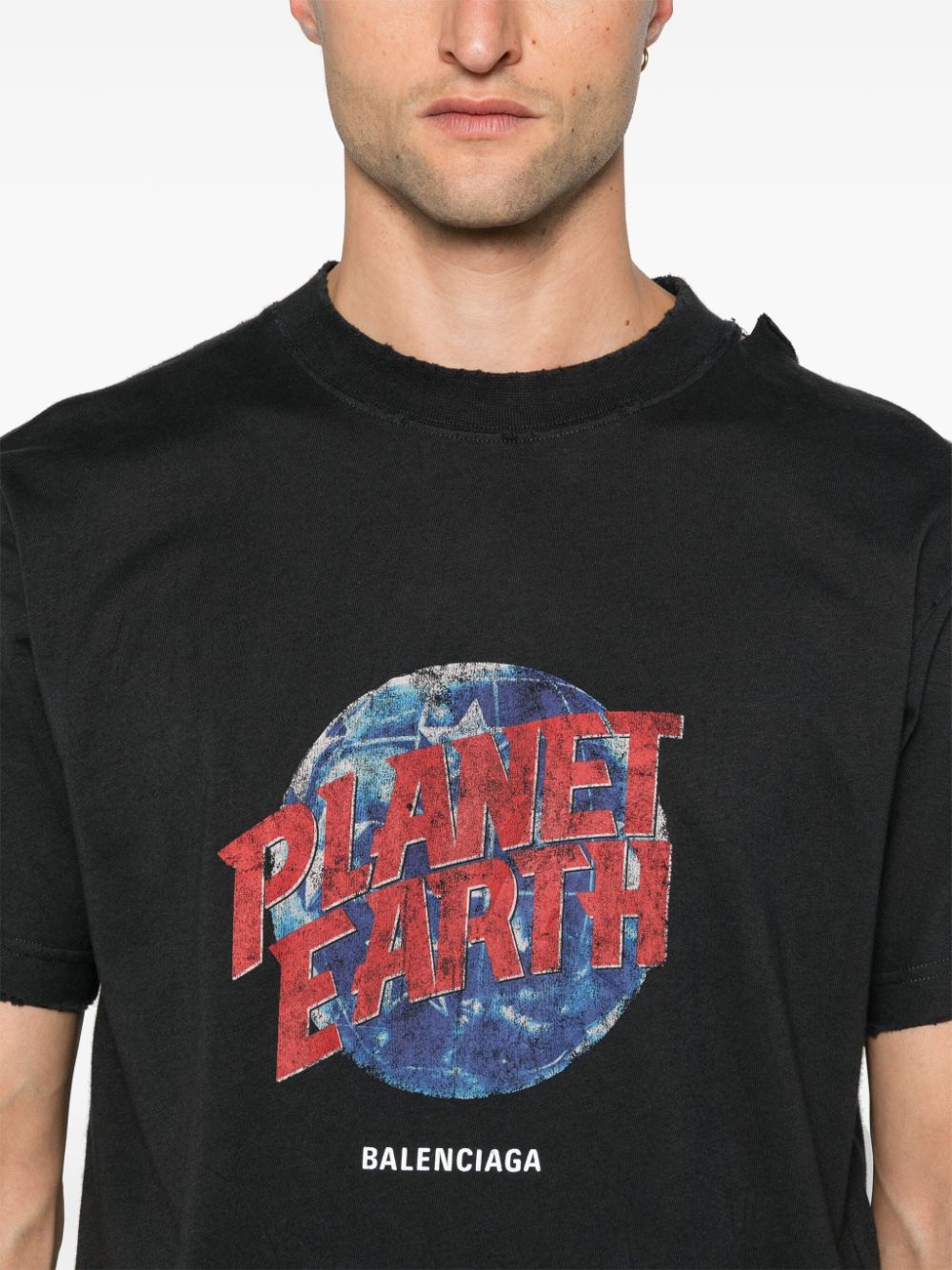 Balenciaga Planet Earth T-Shirt In Black - 40% Off | Editorialist