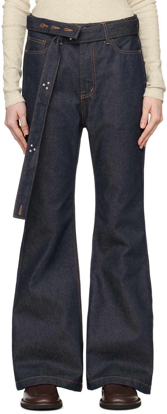 Buy OPEN YY Belted Bootcut Jeans - Indigo At 40% Off Buy OPEN YY Belted Bootcut Jeans - Indigo At 40% Off