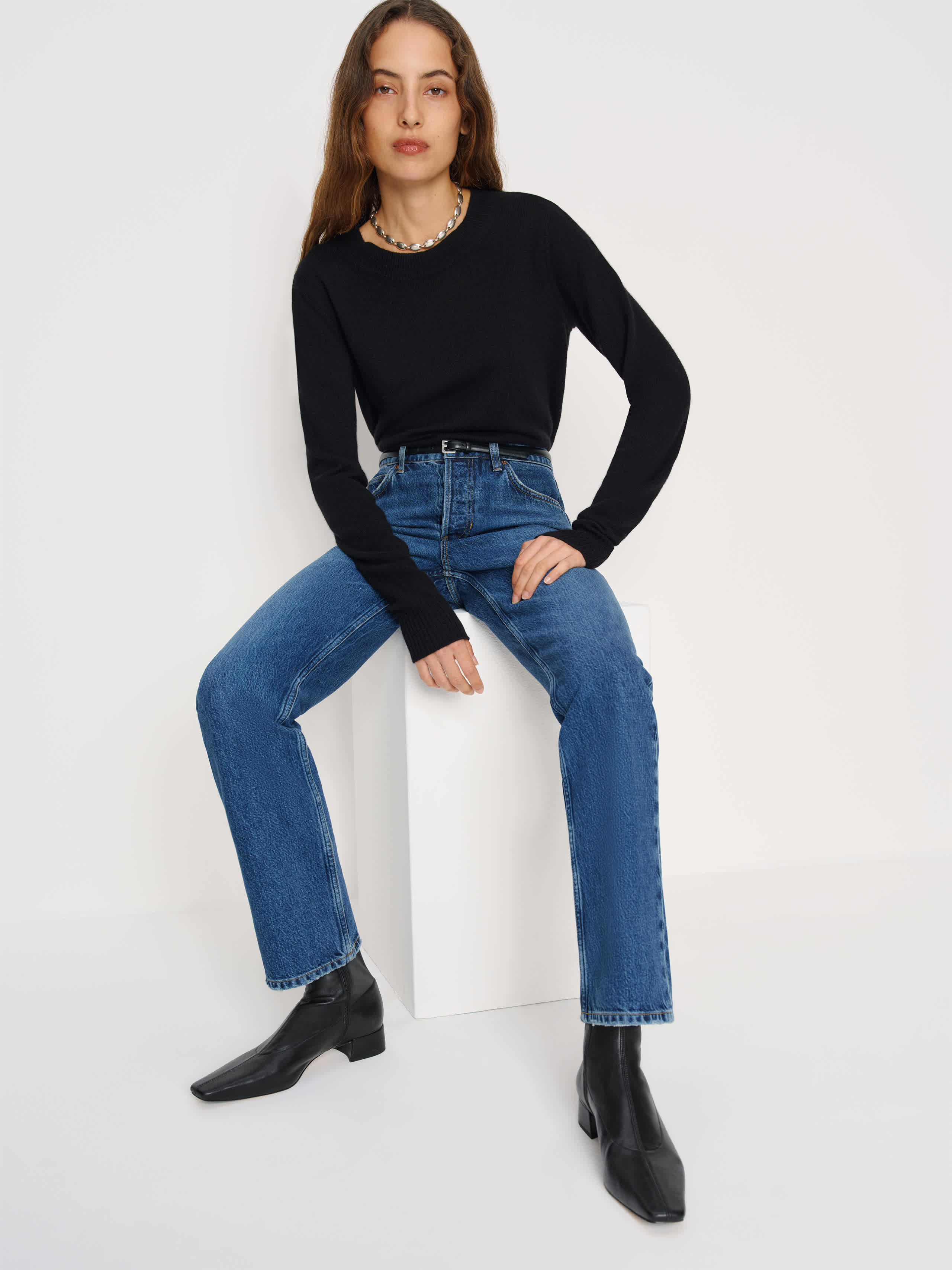 REFORMATION Reformation Rosina Stretch Leather Ankle Boots