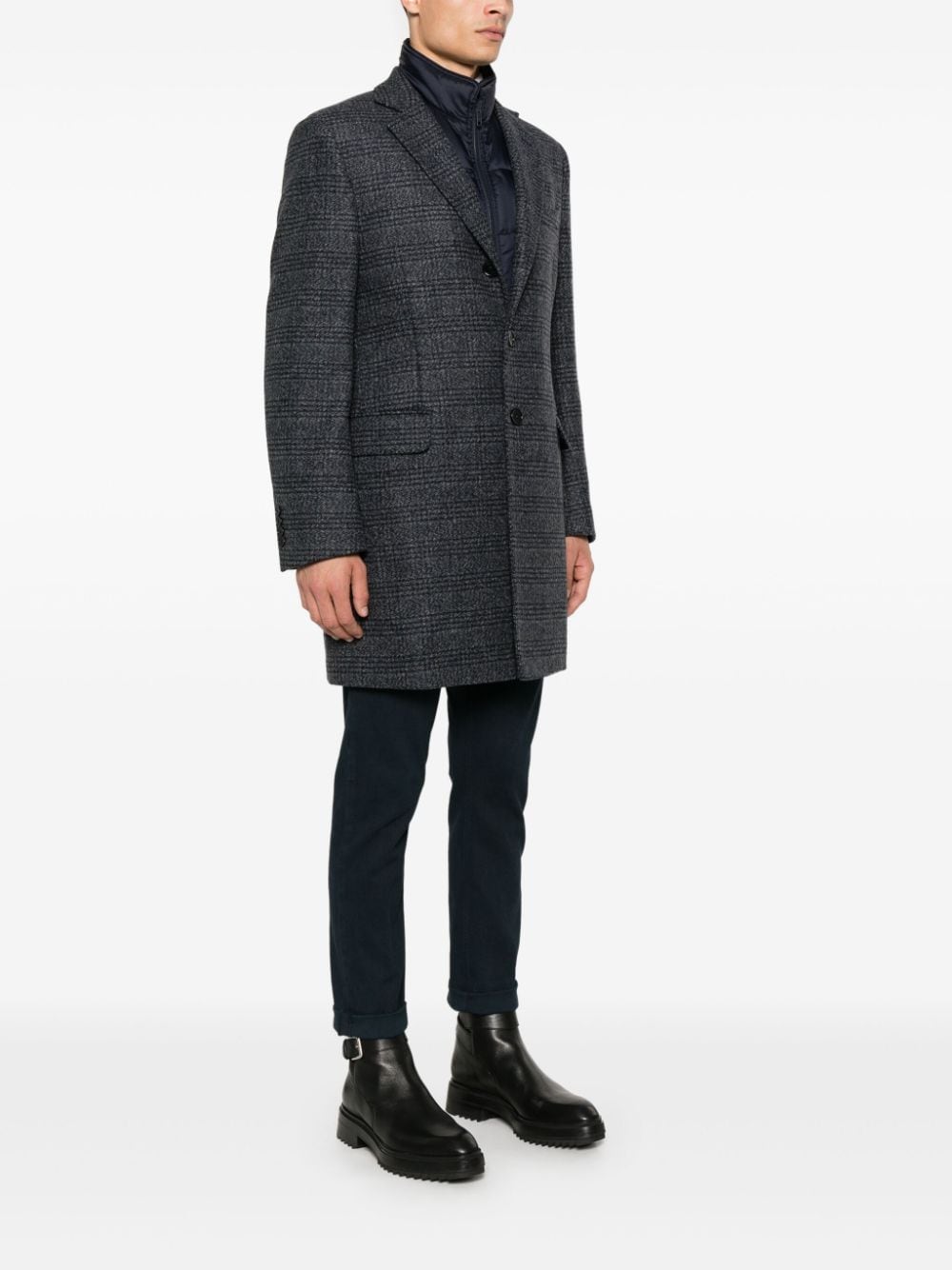 FAY Fay Tartan-Check Double Coat
