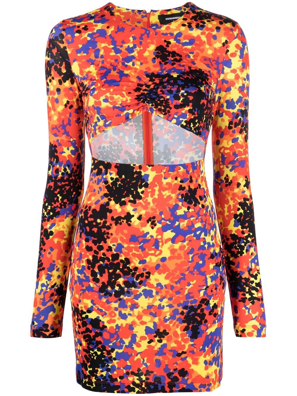 DSQUARED2 Dsquared2 Printed Cut Out Mini Dress