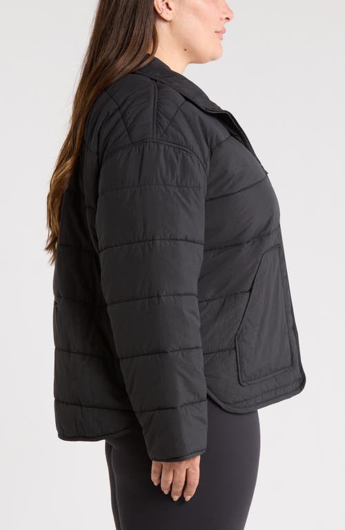 Zella Quilted Rib-Knit Hybrid Jacket In Black - 71% Off | Editorialist
