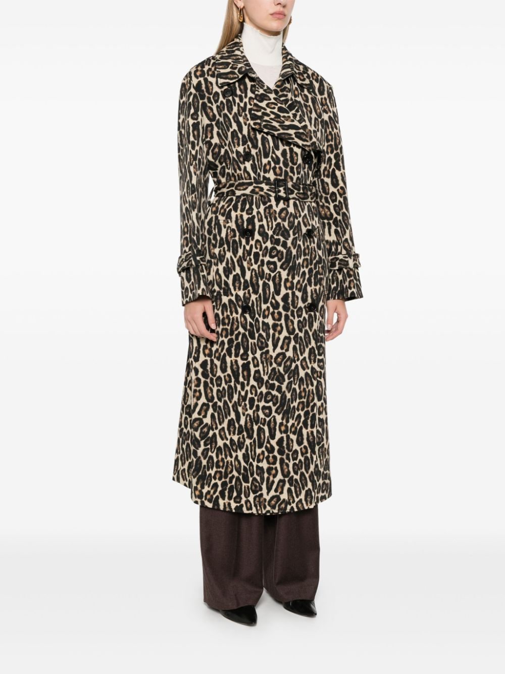 THEORY Theory Leopard Print Trench Coat