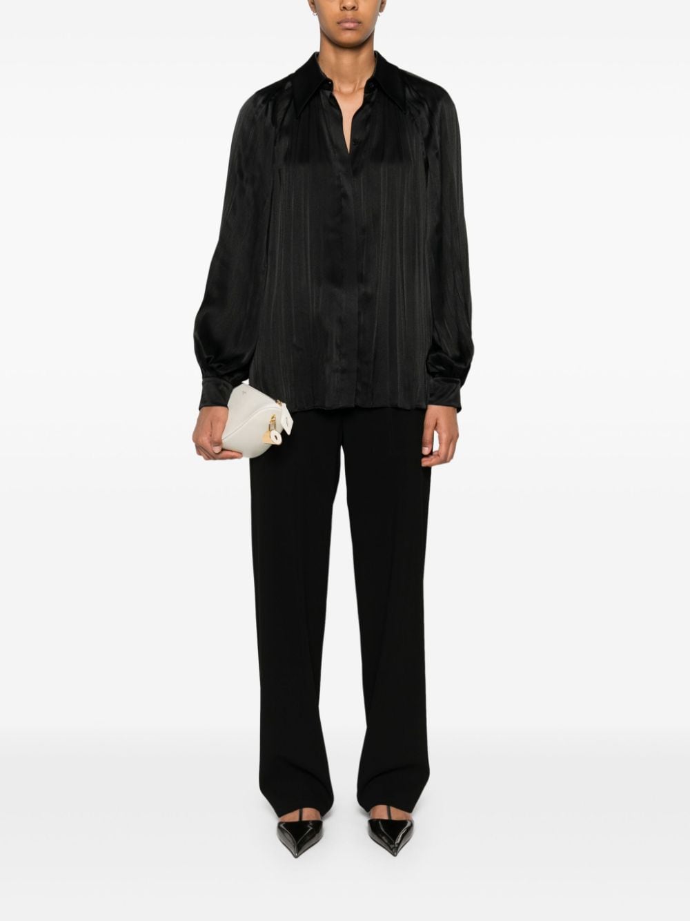 ALBERTA FERRETTI Alberta Ferretti Pleated Satin Shirt