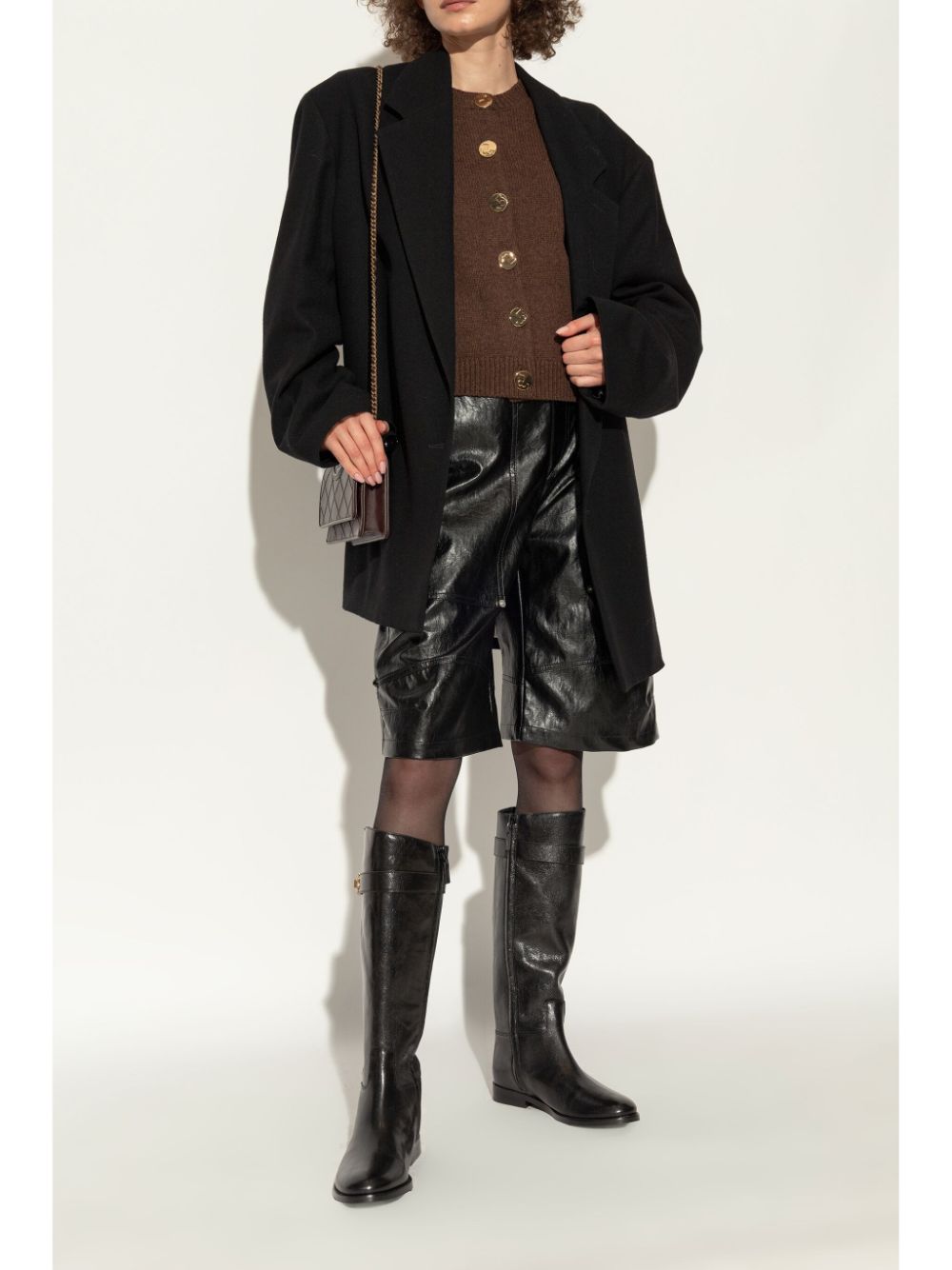 TORY BURCH Tory Burch Black Calf Leather Turnlock Riding Boots
