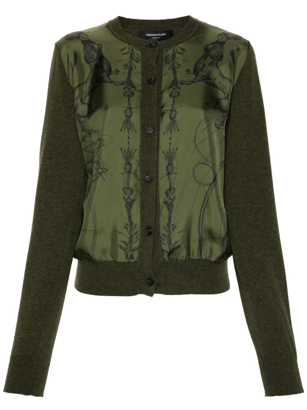 美品　極上イタリア製FABIANA FILIPPI 高級ニットジャケット カーキ FABIANA FILIPPI Sweaters and Sweatshirts | Military green Women's