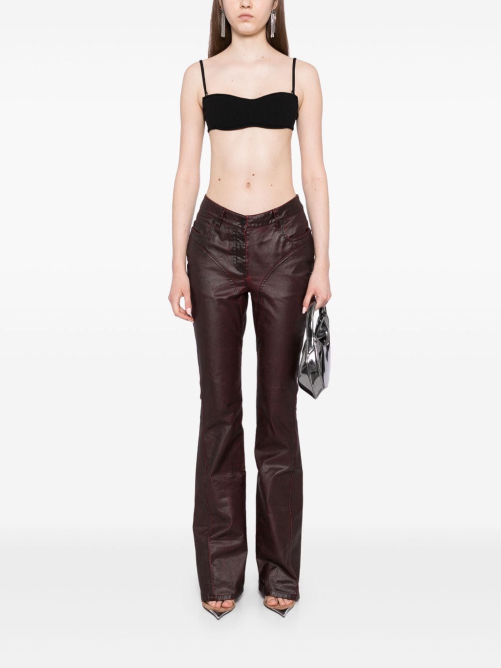 MUGLER Mugler Waxed Flared Jeans
