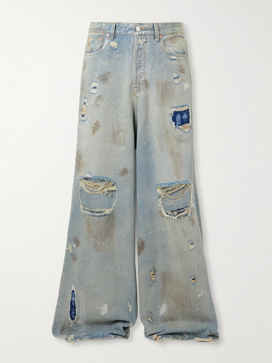 Vetements Distressed Wide-Leg Jeans In Blue - 41% Off | Editorialist