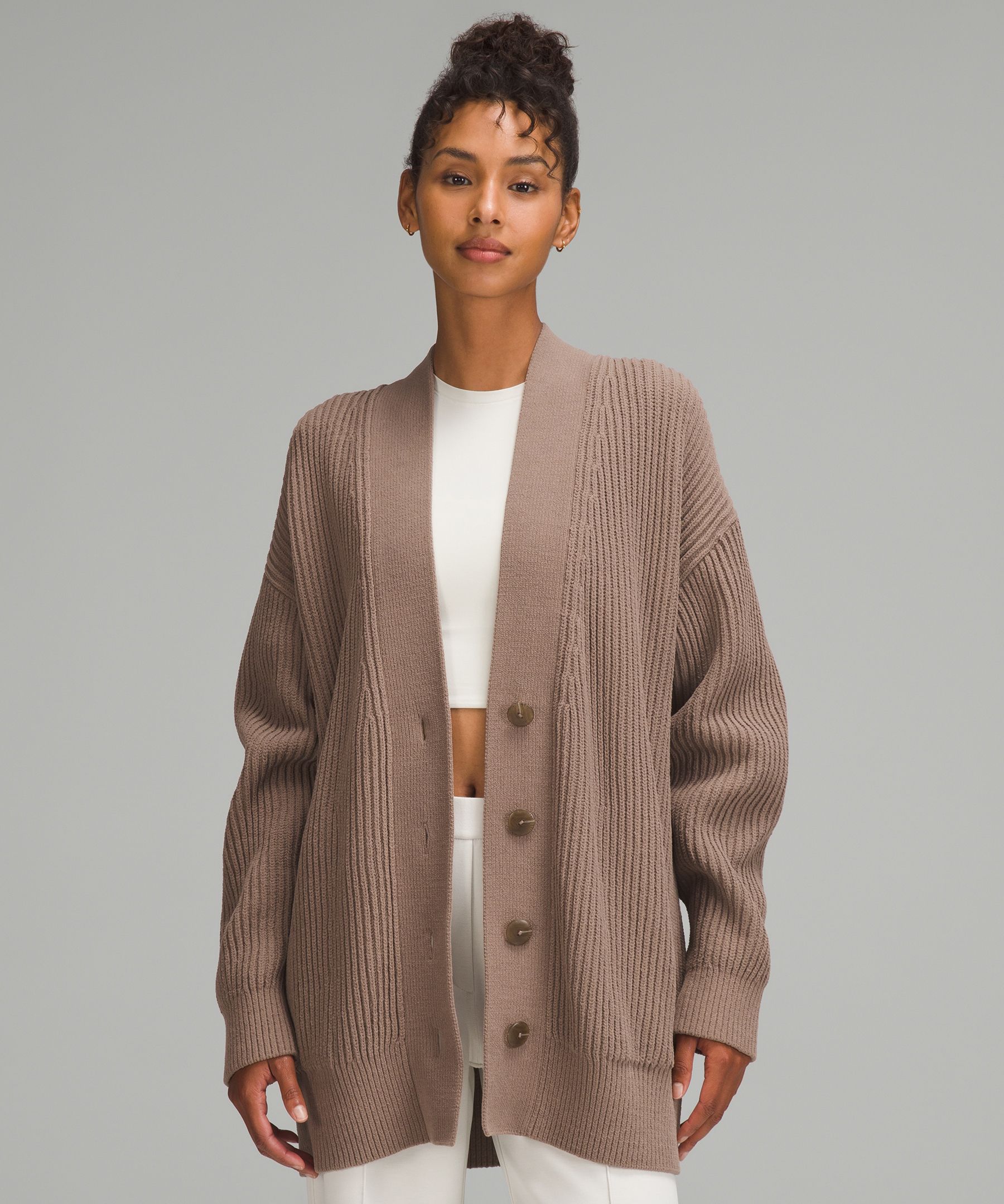 Lululemon Knit Button-Front Cardigan - Taupetastic | Editorialist