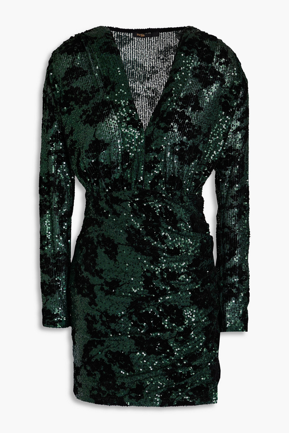 Maje Sequin-embellished Mini Dress - Green - 34