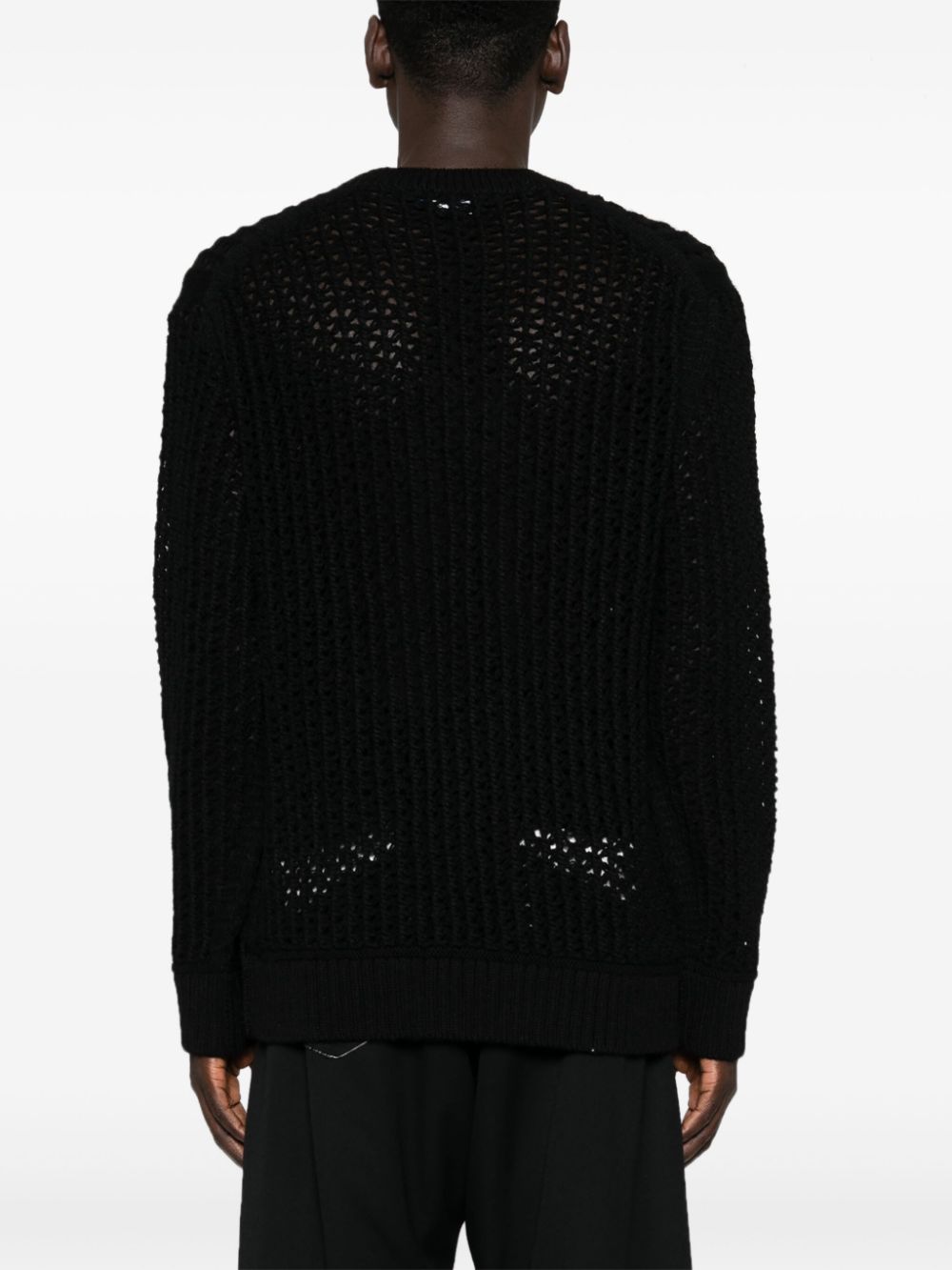 Junya Watanabe Open-Knit Sweater In Black - 16% Off | Editorialist