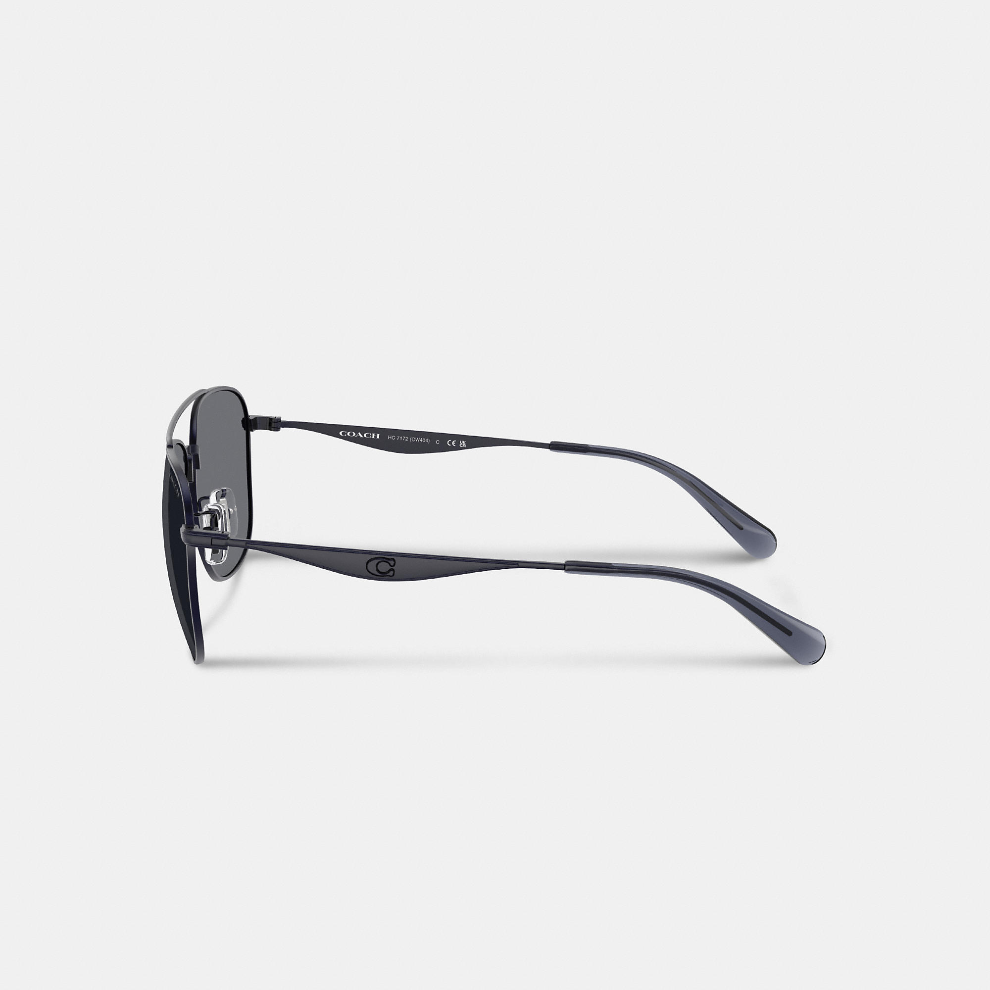 Coach CAY91 C Hardware Metal Pilot Aviator Shiny Gunmetal Blue Sunglasses Coach Aviator Sunglasses for Men for sale | eBay main image 4