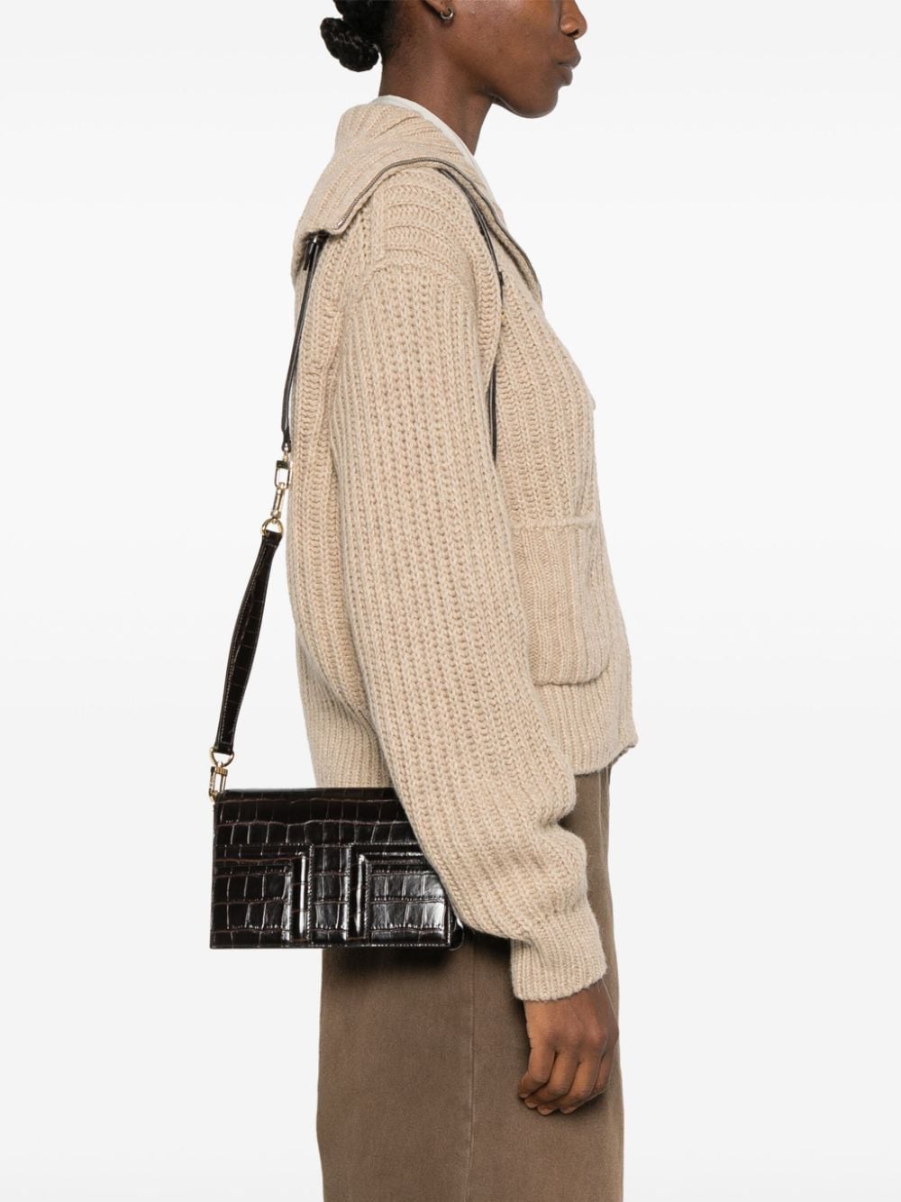 TOTÊME TOTEME Mini T-Flap Croc-Embossed Bag