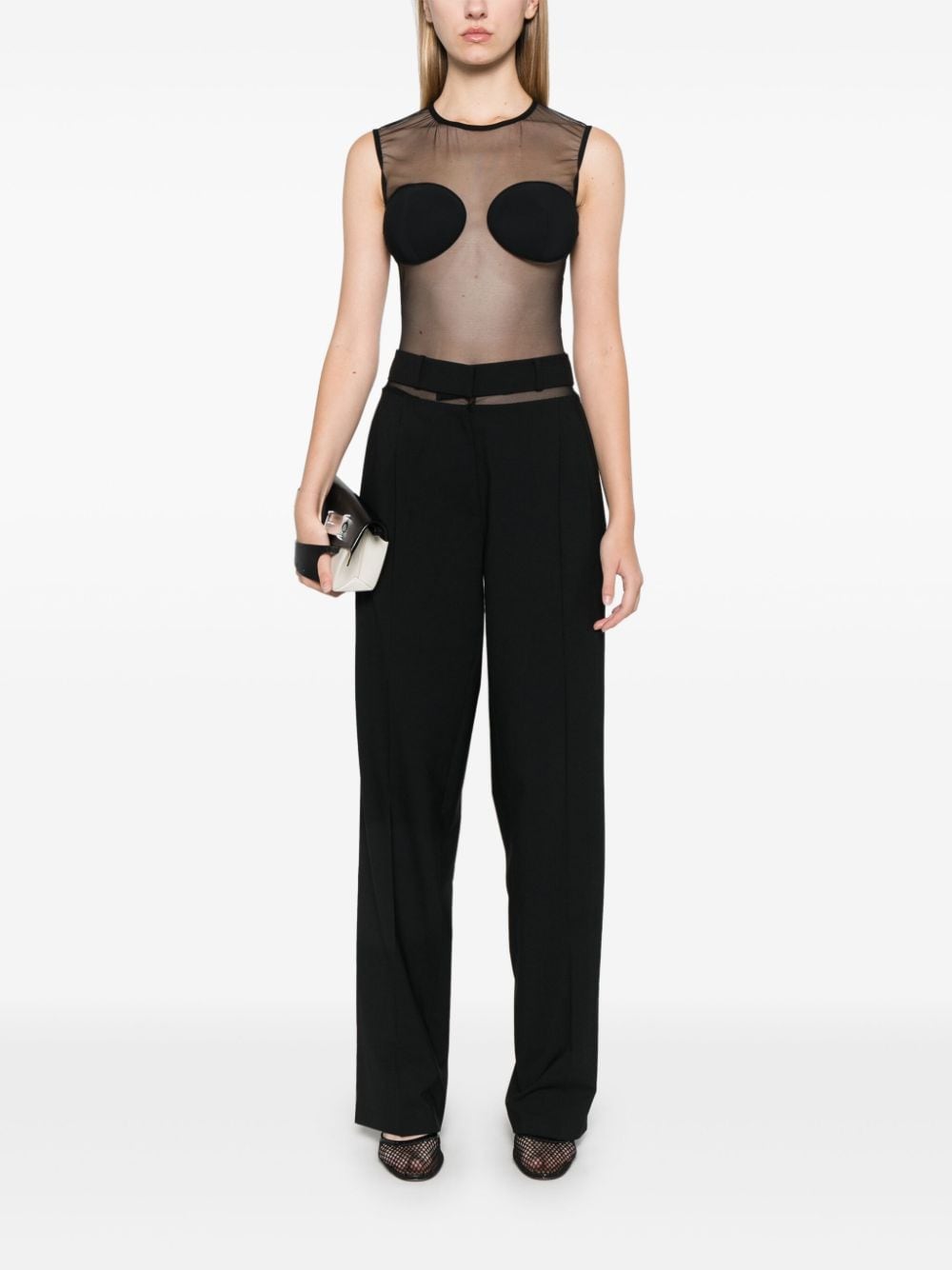 NENSI DOJAKA Nensi Dojaka Semi-Sheer Bodysuit