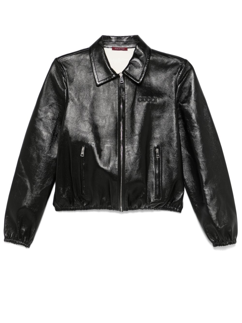 GUCCI Leather Single Jacket black サイズ48 GG leather bomber jacket in black | GUCCI® US
