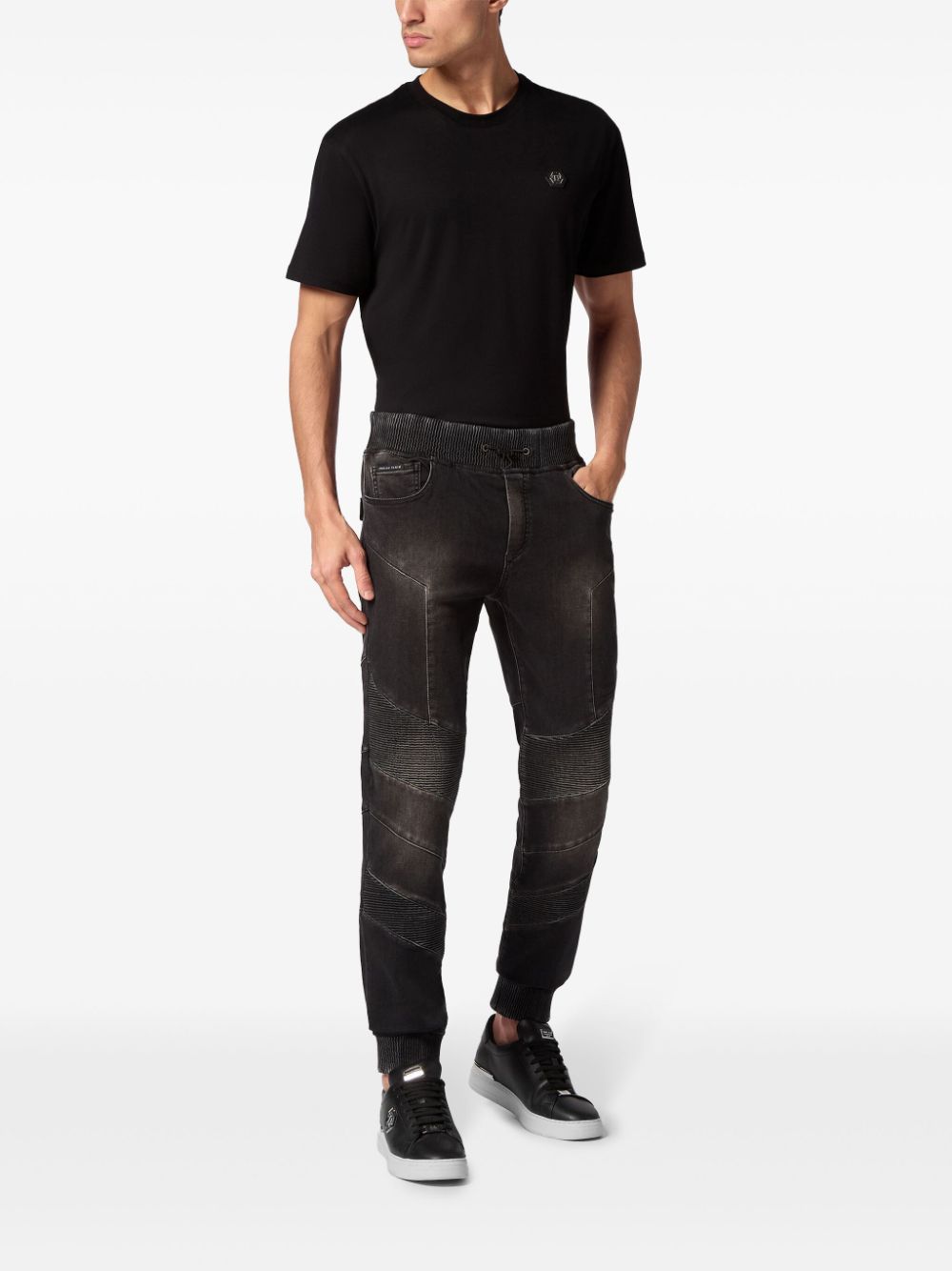 PHILIPP PLEIN Logo-Appliqué Tapered Jeans