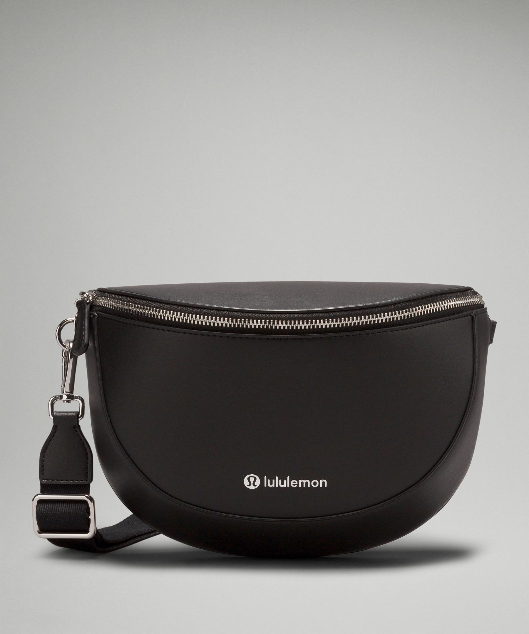 Lululemon Leather Alternative Saddle Crossbody Bag 2l - Black/Silver |  Editorialist