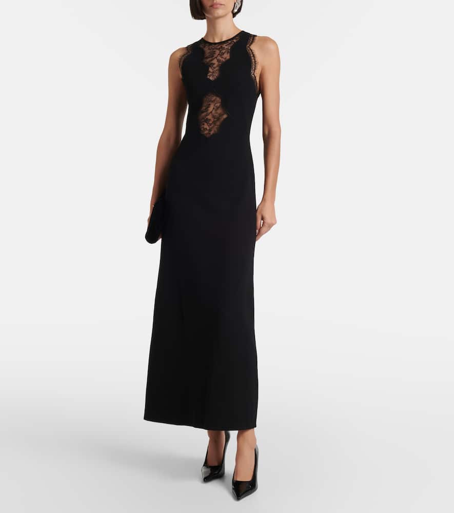 GIAMBATTISTA VALLI Giambattista Valli Black Lace-Trimmed Midi Dress