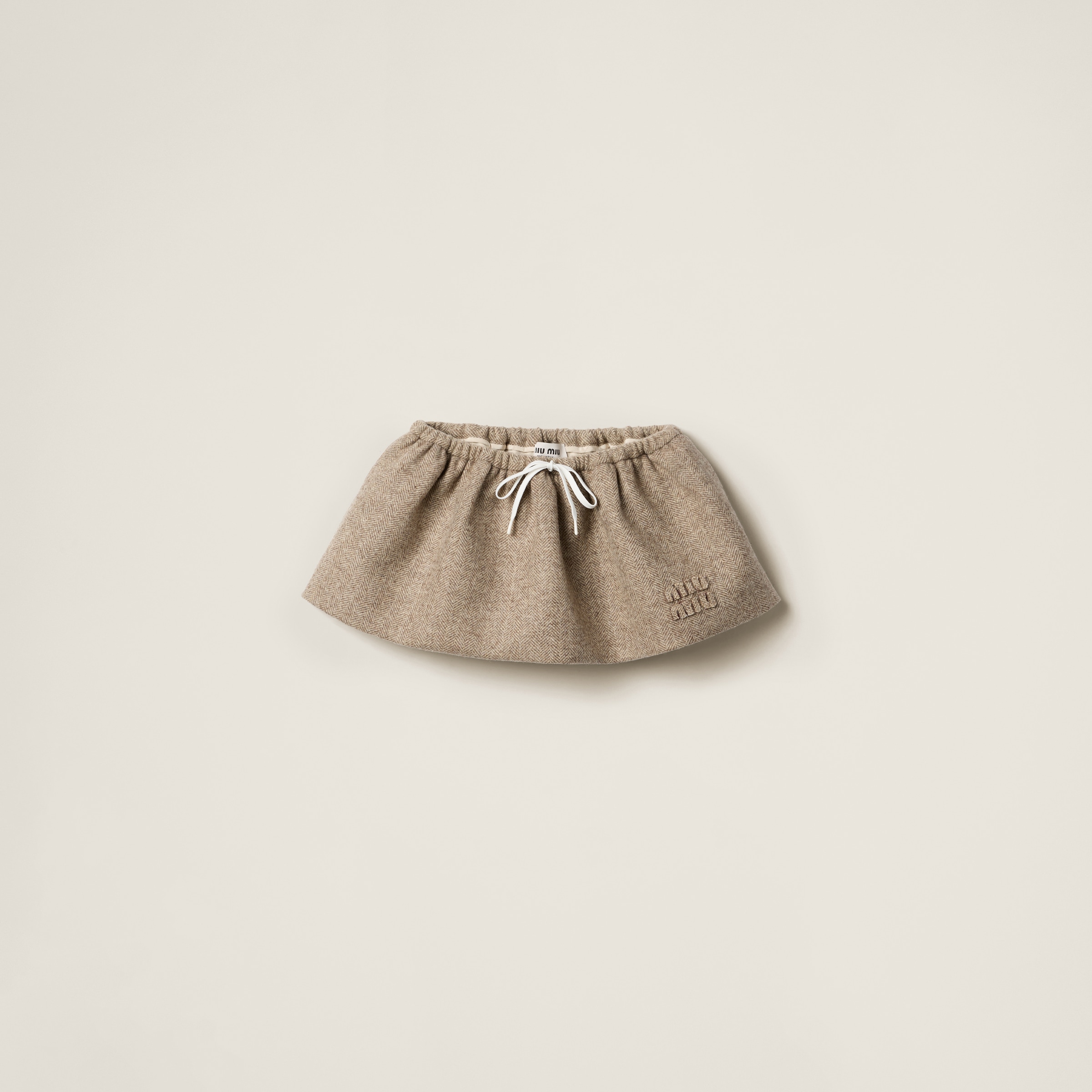 Miu Miu Chevron Miniskirt - Khaki | Editorialist