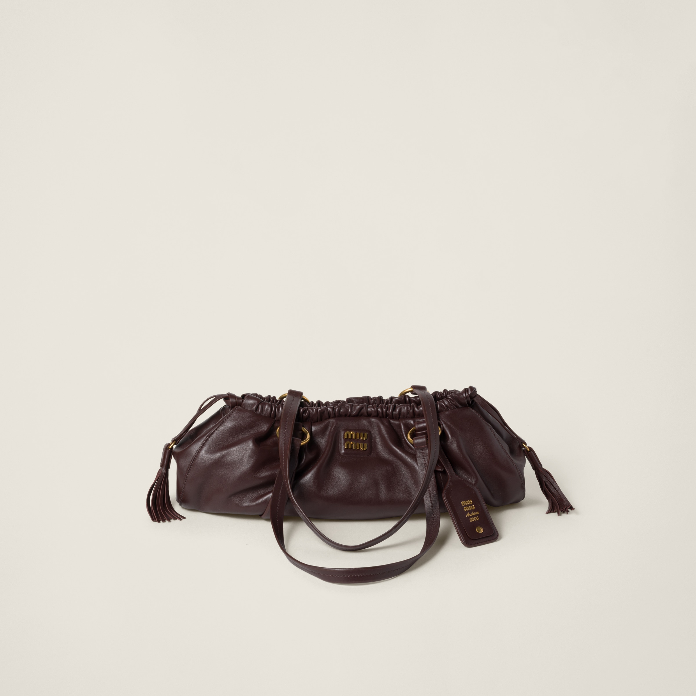 Miu Miu Joie Nappa Leather Shoulder Bag - Briarwood | Editorialist
