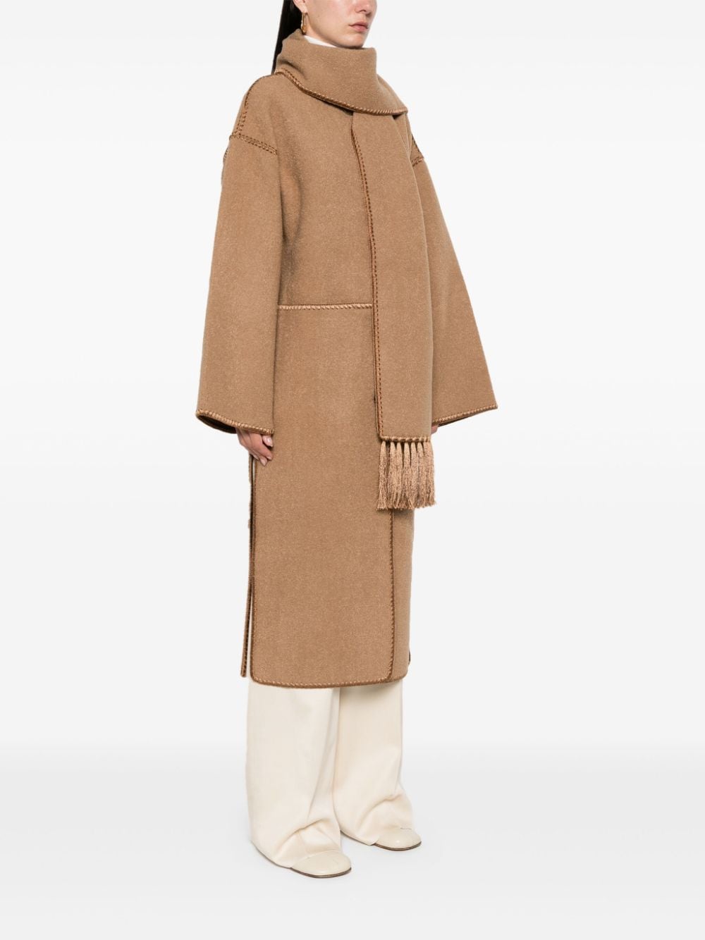 TOTÊME TOTEME embroidered scarf coat