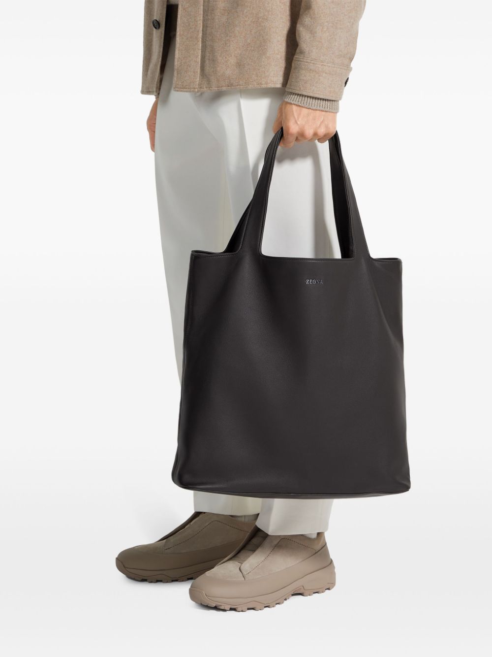 ZEGNA Zegna Secondskin Leather Tote Bag