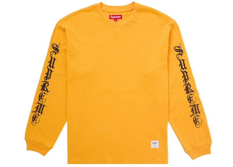 Supreme Old English Long Sleeve Top - Yellow | Editorialist