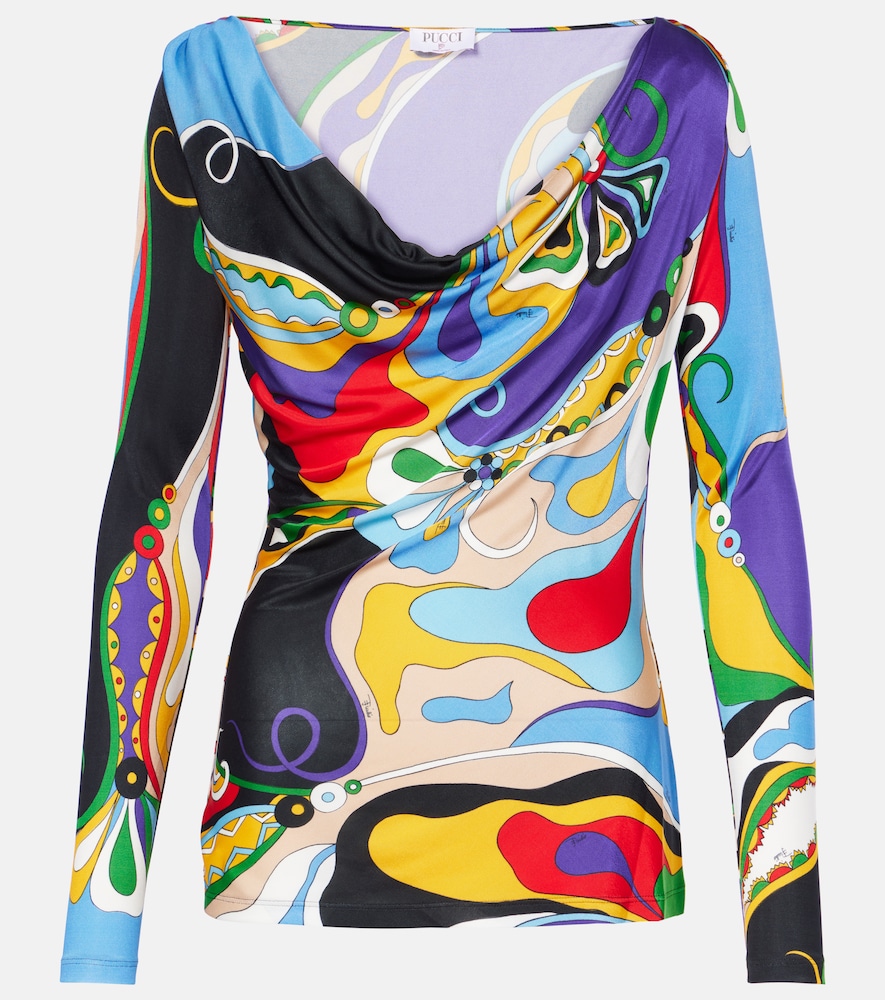EMILIO PUCCI Pucci Orchidee Jersey Blouse